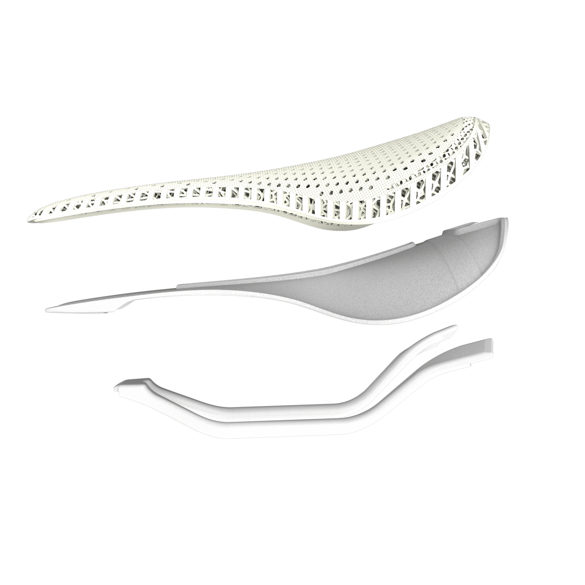 Bike Saddle - Samassi 3D Printed Saddle R5 (White)